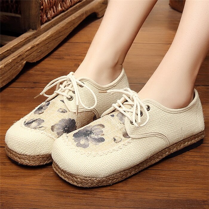 original linen shoes comfortable ethnic rural styl... – Grandado