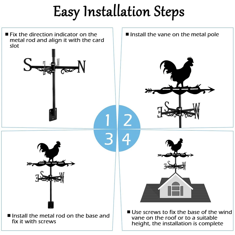 Cockerel Weather Vane - Retro Rooster Weathervane ... – Grandado