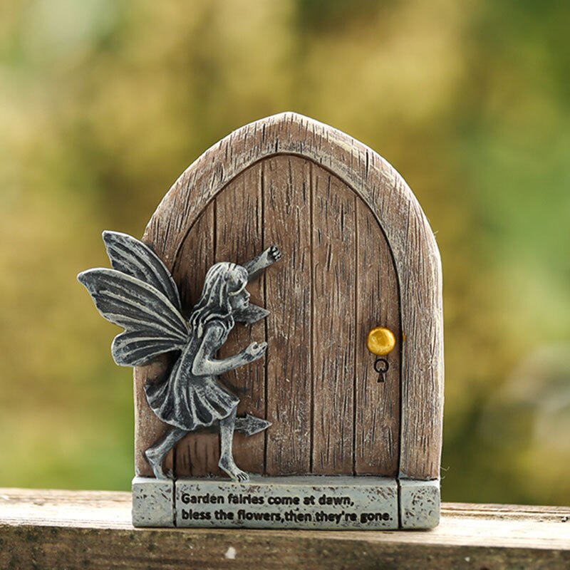 Miniature Door Statue Decorative Resin Fairy Door ... – Grandado