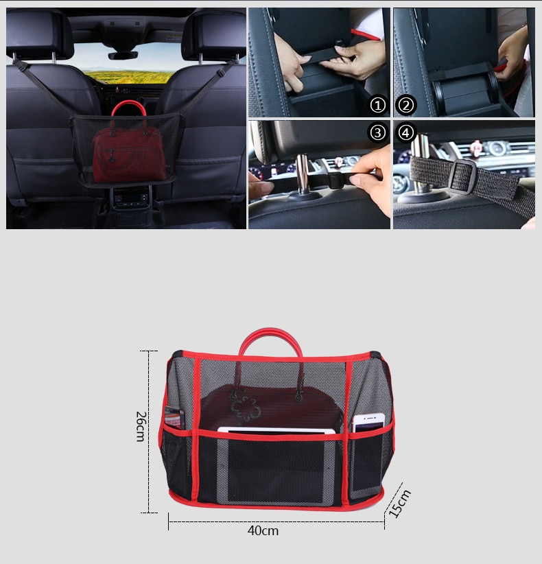 Car Seat Storage Net Pocket Storage Auto Interior ... – Grandado