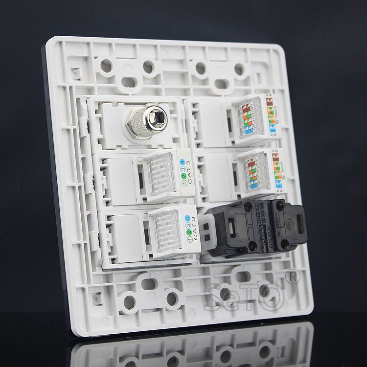 SeTo 120 Type Two Hole Power Socket + Dual Cat5e N... – Grandado