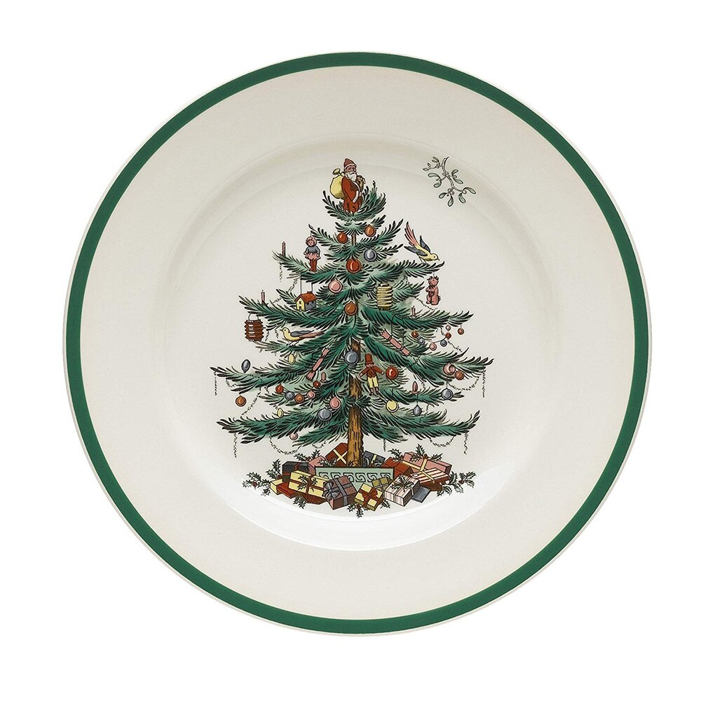 4 Pcs 6.5 INCH Christmas Tree Plate Ceramic Breakf... – Grandado