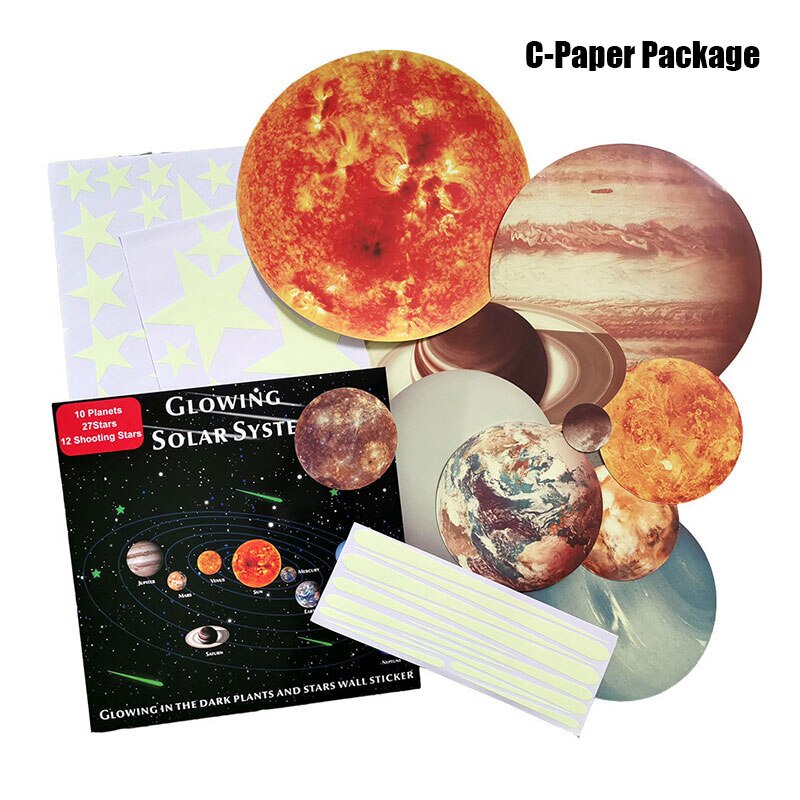 Luminous Stars Planets PVC Wall Stickers Glow in D... – Grandado