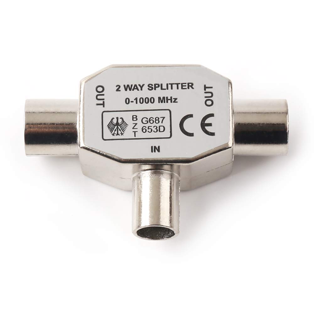 2-Way Aerial Splitter Cable TV Splitter 1 Male to ... – Grandado