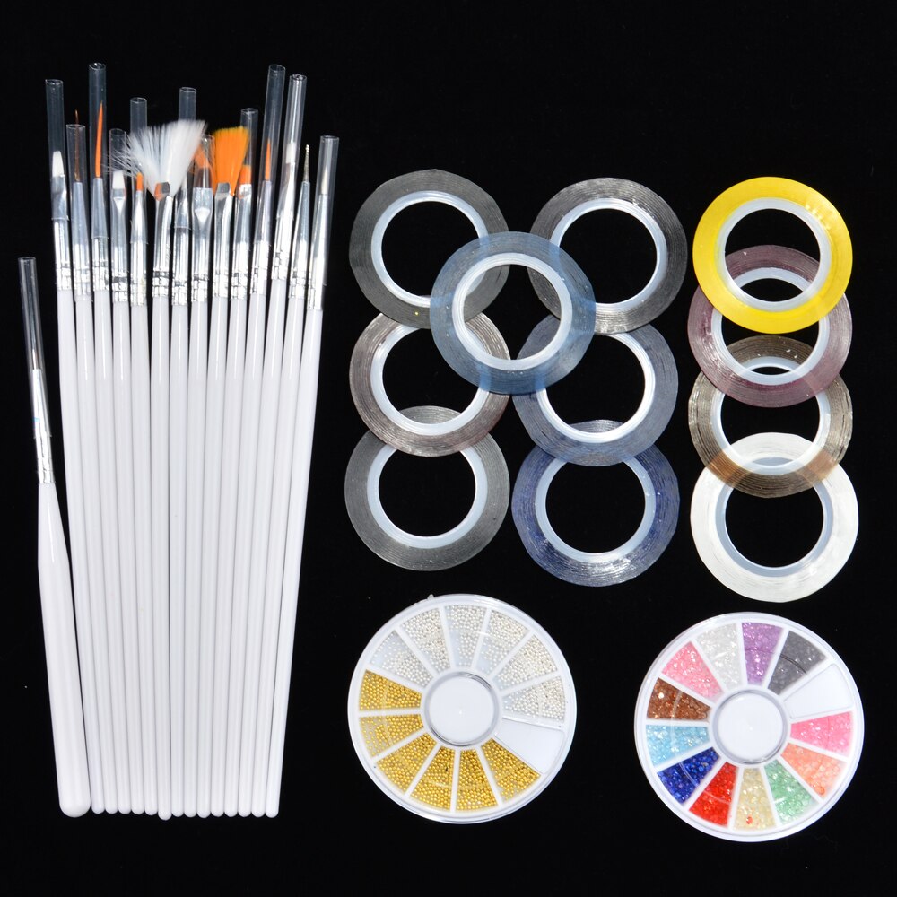 27pcs/set Nail Art Kit Manicure Set 12 Colors Nail... – Vicedeal
