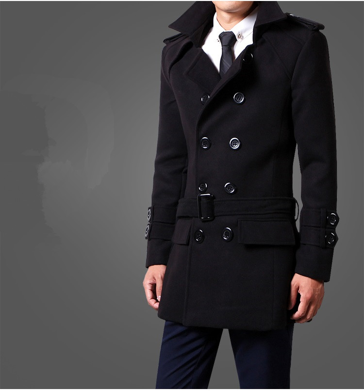 Uhytgf Herfst Winter Solid Trenchcoats Mannen Jas ... – Vicedeal