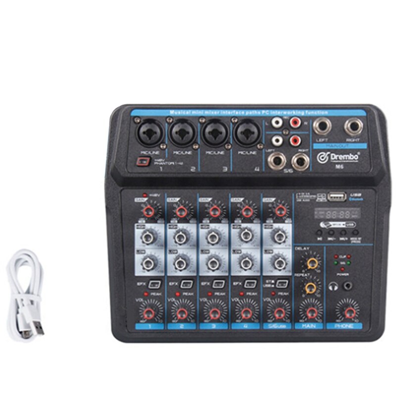 6 Channel Portable Digital o Mixer Console with So... – Grandado