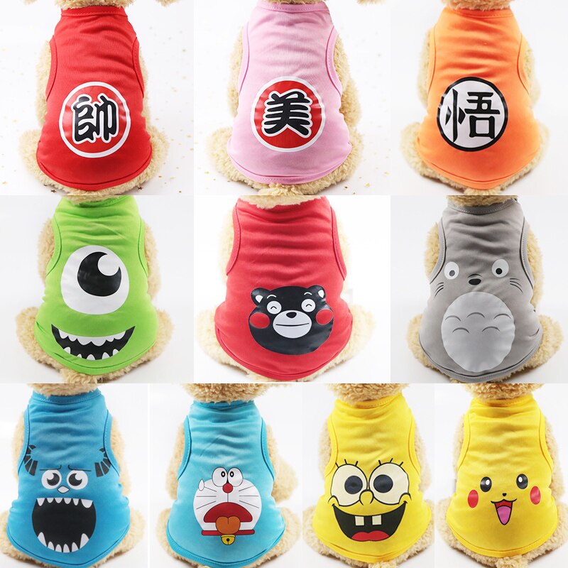 SUEF 1pcs Summer cute cartoon dog clothes shirt ca... – Grandado