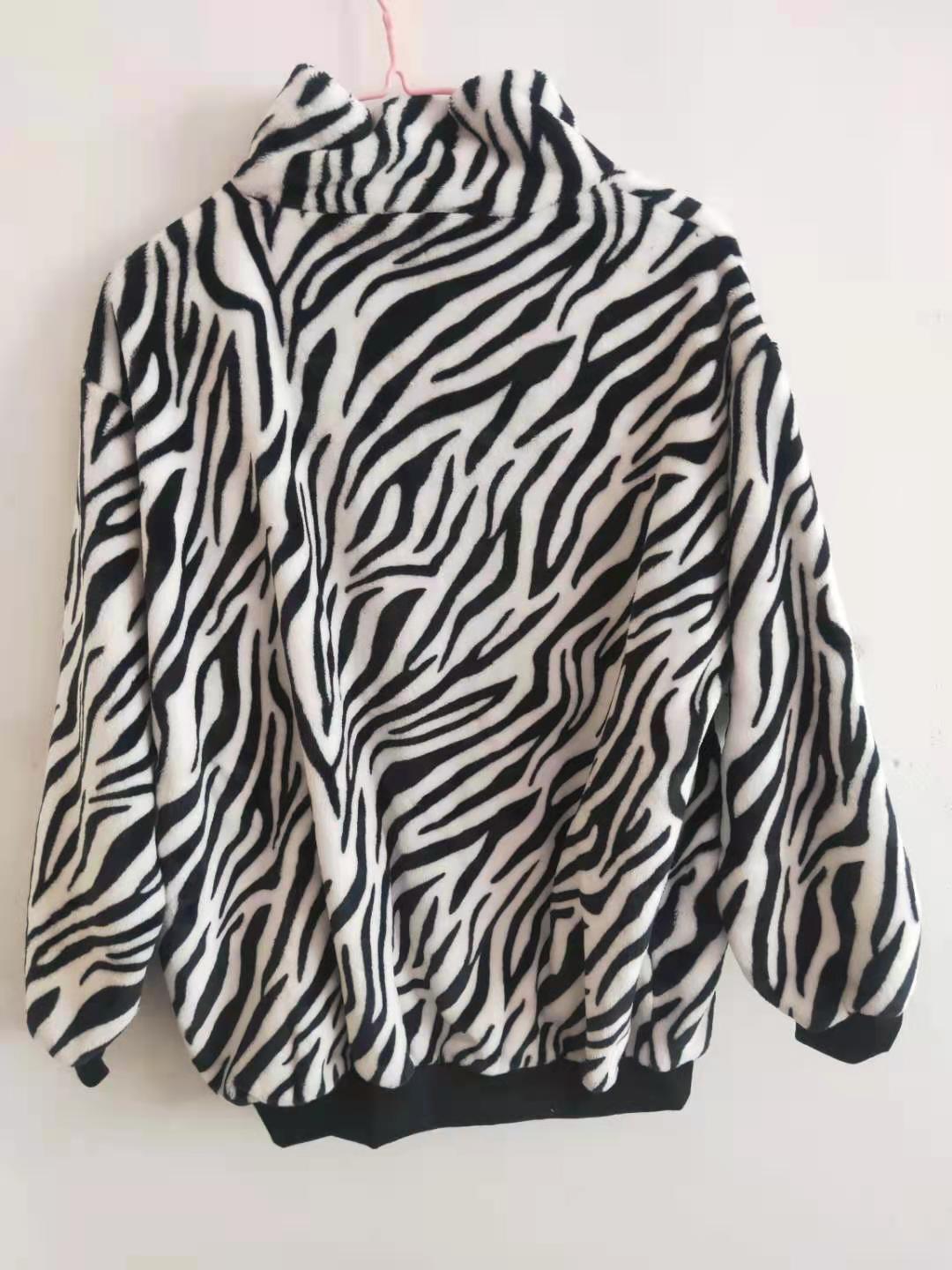 [Zebra Patroon Serie] Pluche Jas En Najaar Korte J... – Grandado