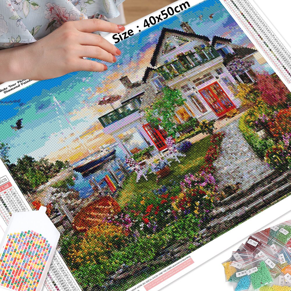 HUACAN 5D Diamond Painting Garden Diamond Embroide... – Vicedeal