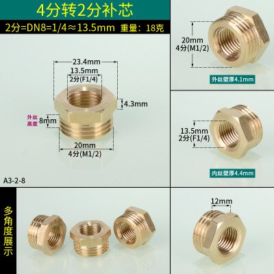 1/4 "3/8" 1/2 "3/4" Npt Bspt Man X Vrouwelijke Mes... – Vicedeal