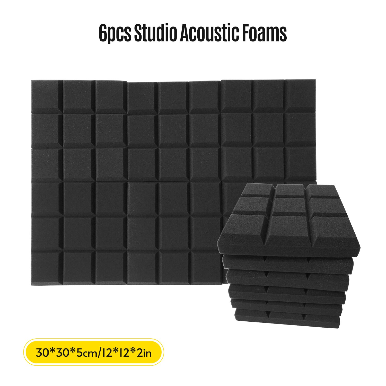 12pcs 12*12*2inch Studio Acoustic Foams Panels Sou... – Grandado