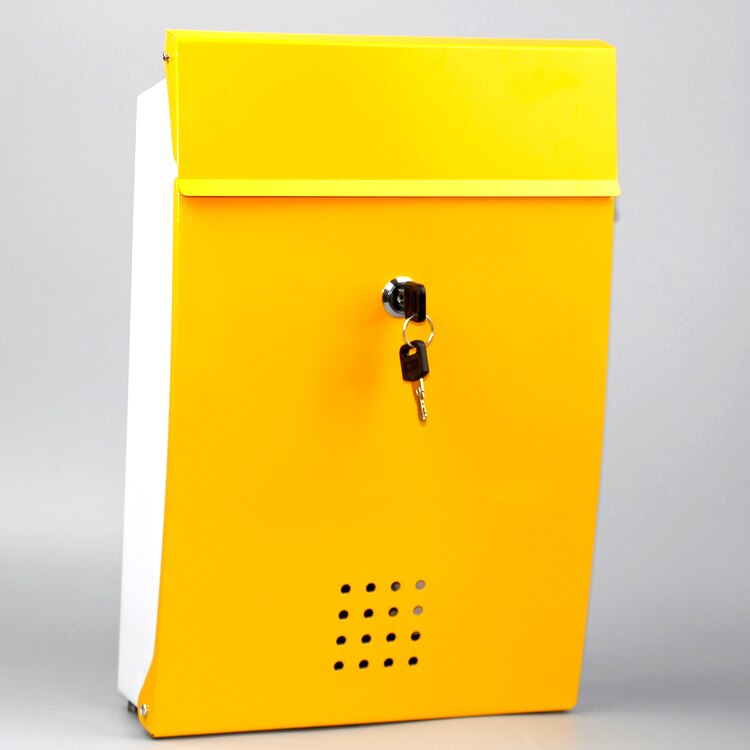 Iron Letter Box Villa Mailbox Dual-Color Patchwork... – Grandado