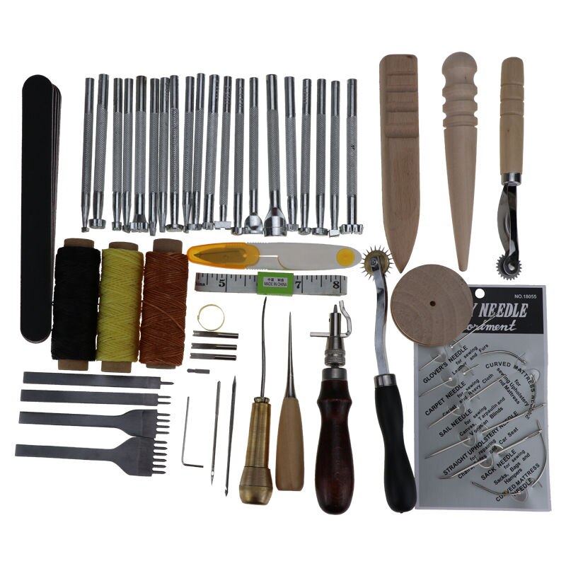 Leather Craft Tools Kit Hand Sewing Stitching Punc... – Grandado