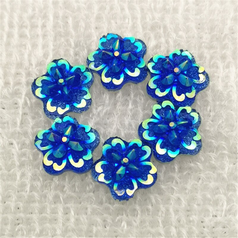 DIY 80PCS 12mm AB flower Resin Rhinestone Flatback... – Vicedeal