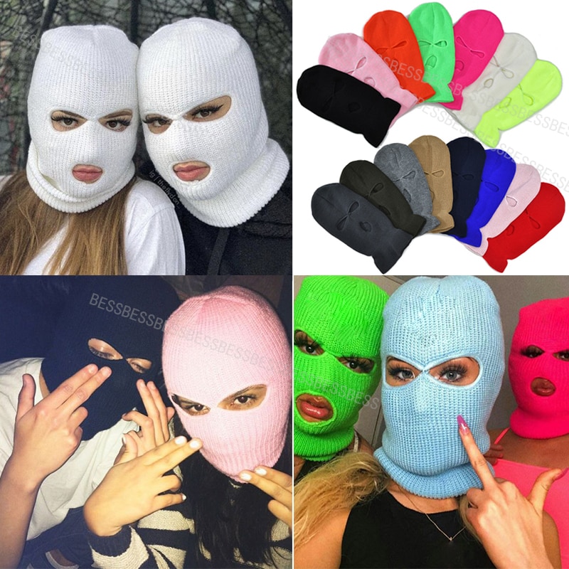 Women Ski Mask Knitted Face Cover Winter Warm Outd... – Vicedeal