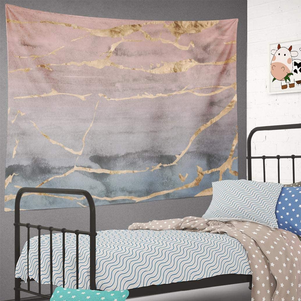 Psychedelic Rose Gold Foil Marble Ombre Watercolor Grandado