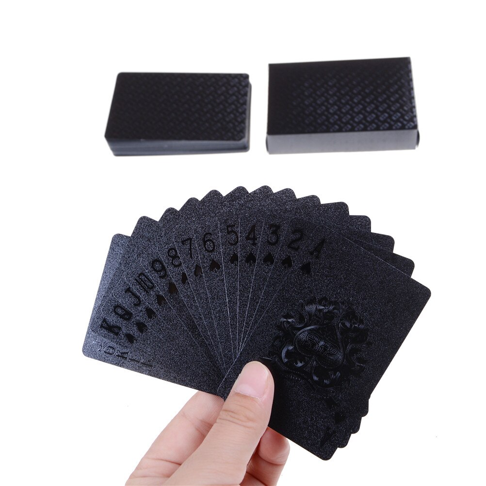 Waterproof Black Playing Cards Plastic Cards Colle... – Grandado