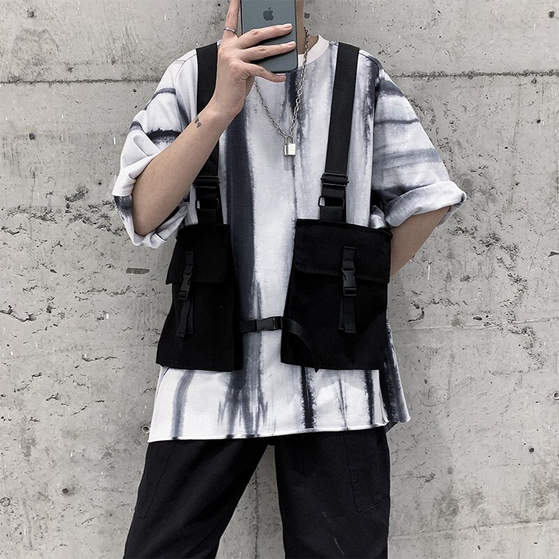 Techwear Pockets Vest Men Women Harajuku Hip Hop C... – Grandado