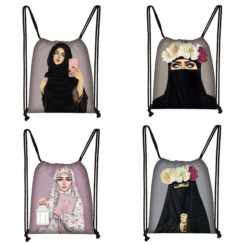 Muslim Islamic Gril Eyes drawstring bag women stor... – Vicedeal