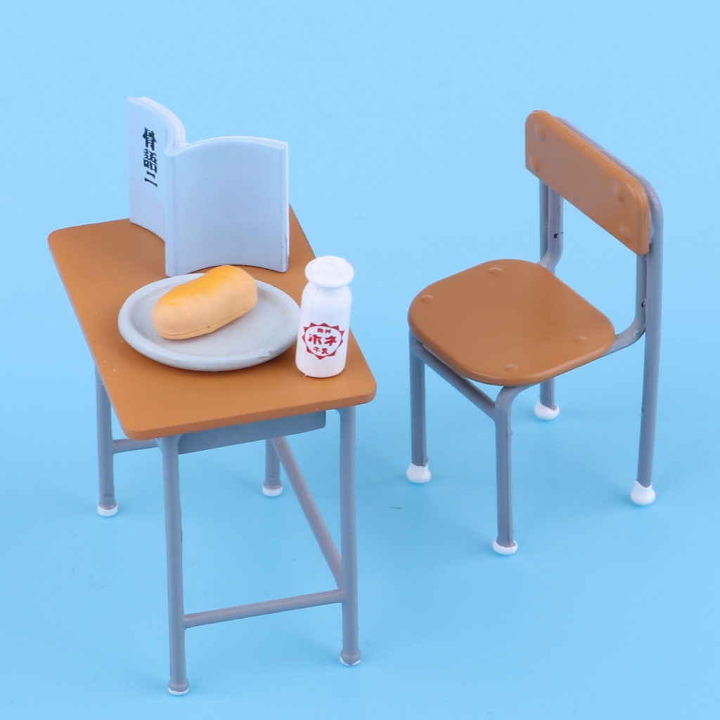 Dollhouse Miniature 6 Pieces School Desk Chair Set... – Vicedeal