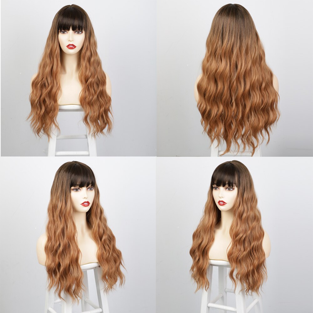 AISI HAIR 26inches Natural Wave Long Wig Black Wig... – Grandado