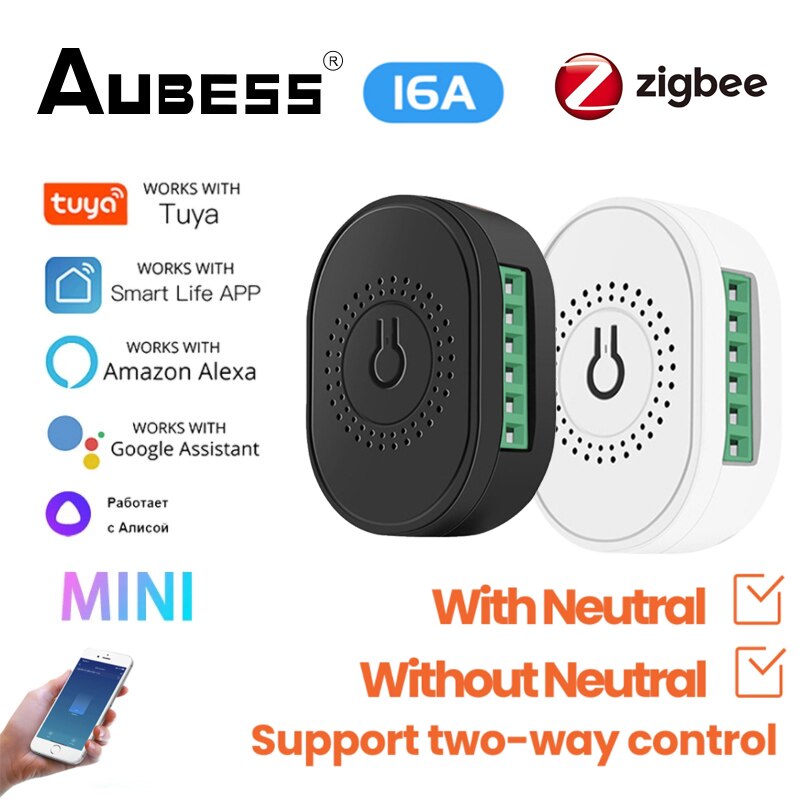 Tuya No Neutral Wire Switch Zigbee 16a Mini Diy Sm Vicedeal