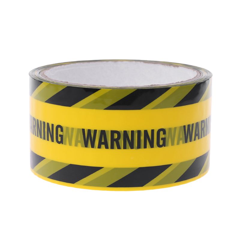 1 Roll 25m Yellow Warning Tapes Black Twill Cautio... – Grandado