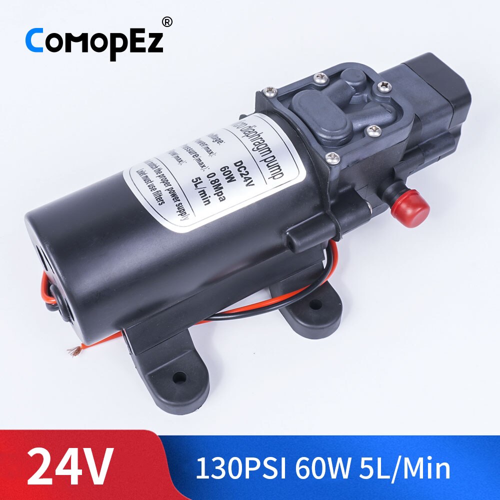 DC 24V 60W 130PSI 5L/Min Water Hoge Druk Membraanp... – Grandado