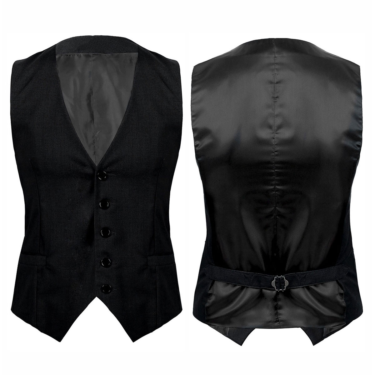 Mens Suit Vest Casual Businees Waistcoat V Neck Sl... – Grandado