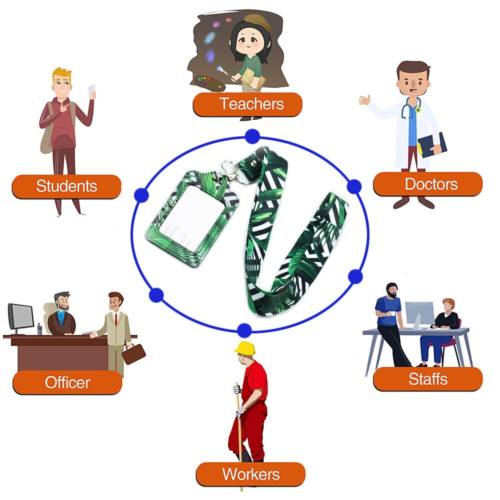 Badge holder lanyard kvinnor män pu bankkort halsr... – Grandado