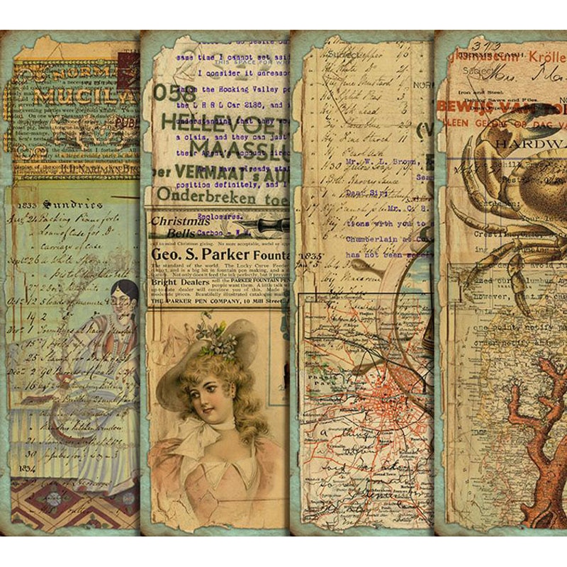 Collage Old English Newspaper Material Paper Junk ... – Grandado