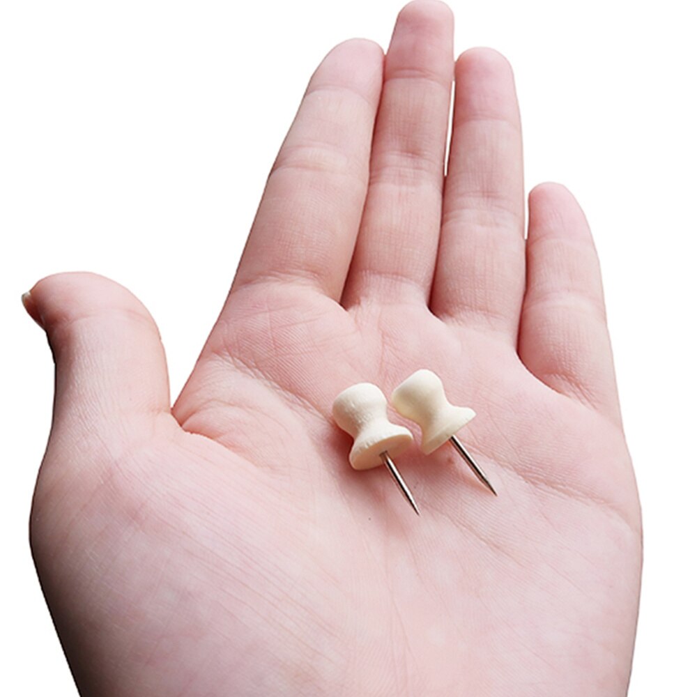 50Pcs Hout Push Pins Geometrische Houten Duim Kops... – Grandado