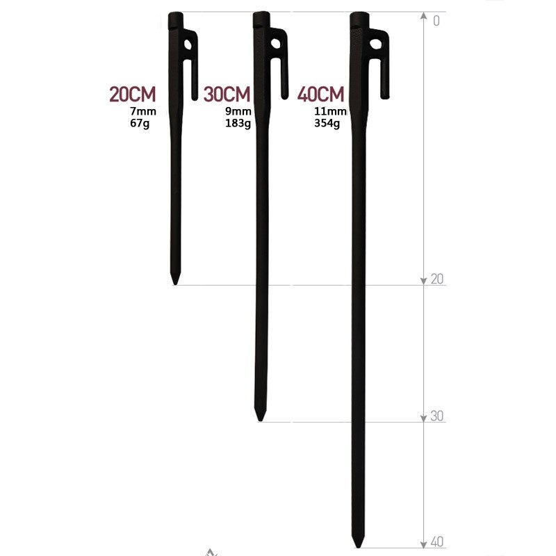 Forged Steel Burly Tent Solid Stakes Tent Peg Outd... – Grandado