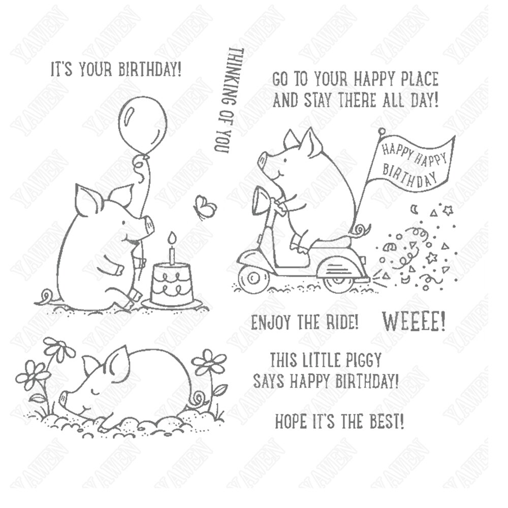 Cute Pig Clear Stamps And Cutting Dies Scrapbookin... – Grandado