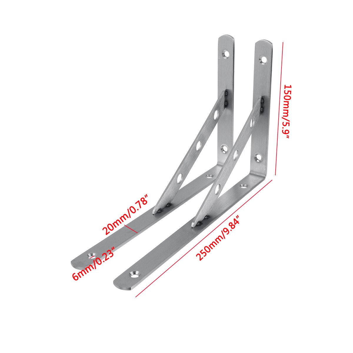 6/8/10/12" 2pc L-Shaped Triangle Bracket Wall Moun... – Vicedeal