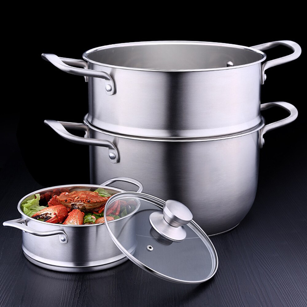 Stainless Steel Double Layer Thick Steamer Pot Sou... – Vicedeal