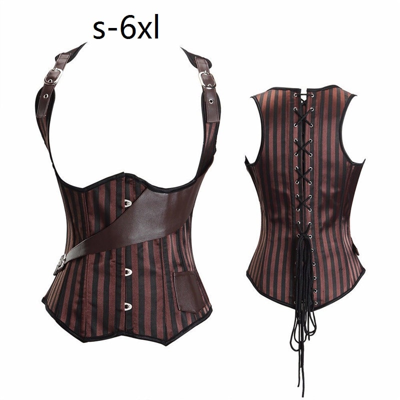 Underbust Steampunk Corset Top Waist Trainer Pirat... – Vicedeal