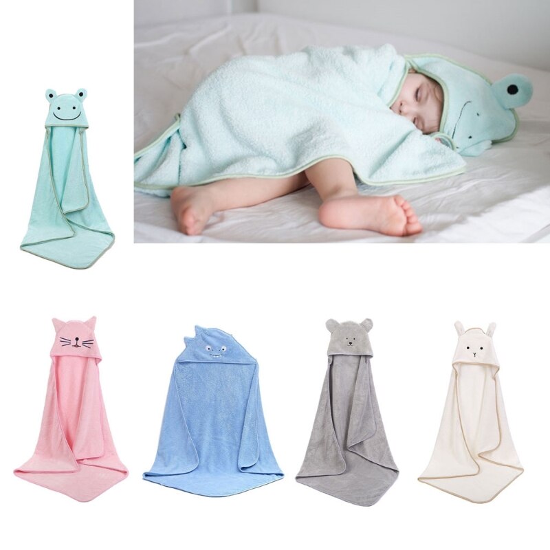 Baby Poncho Bath Towel Velvet 90*90cm Fleece Hood ... – Grandado