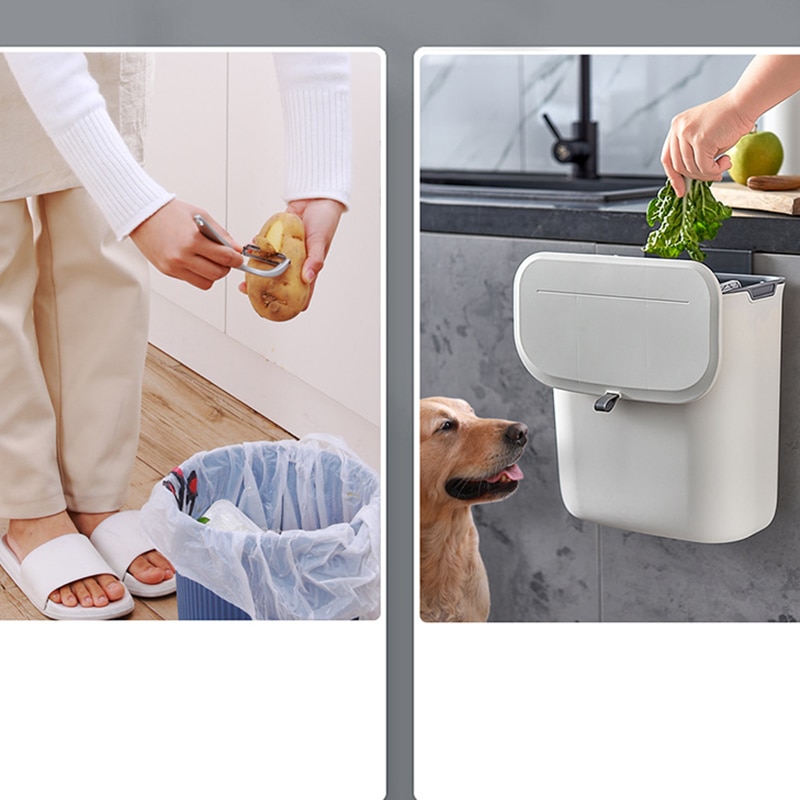 Kitchen Trash Can Kitchen Trashs Wall Mounted Hang... – Grandado