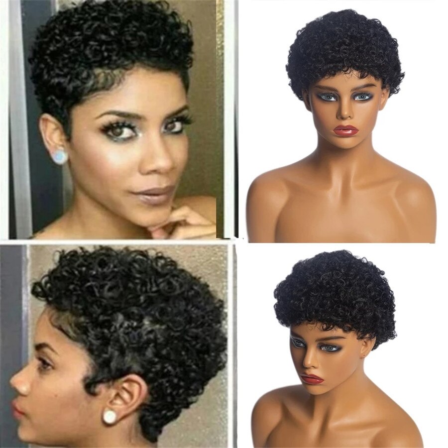 GAKA Short Afro Kinkly Curly Synthetic Wigs for Af... – Vicedeal