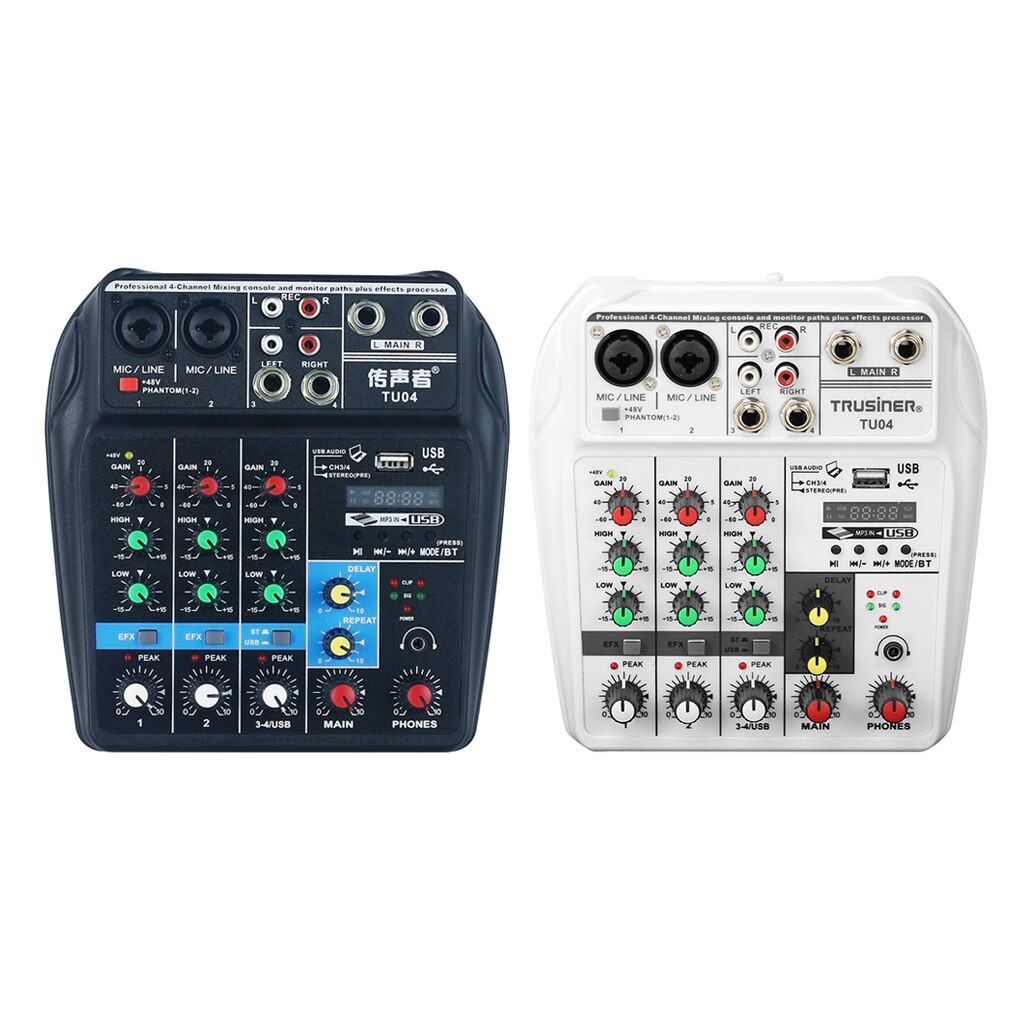 4 Kanaals Audio Mixer Mixing Console Karaoke Dj Bl... – Vicedeal