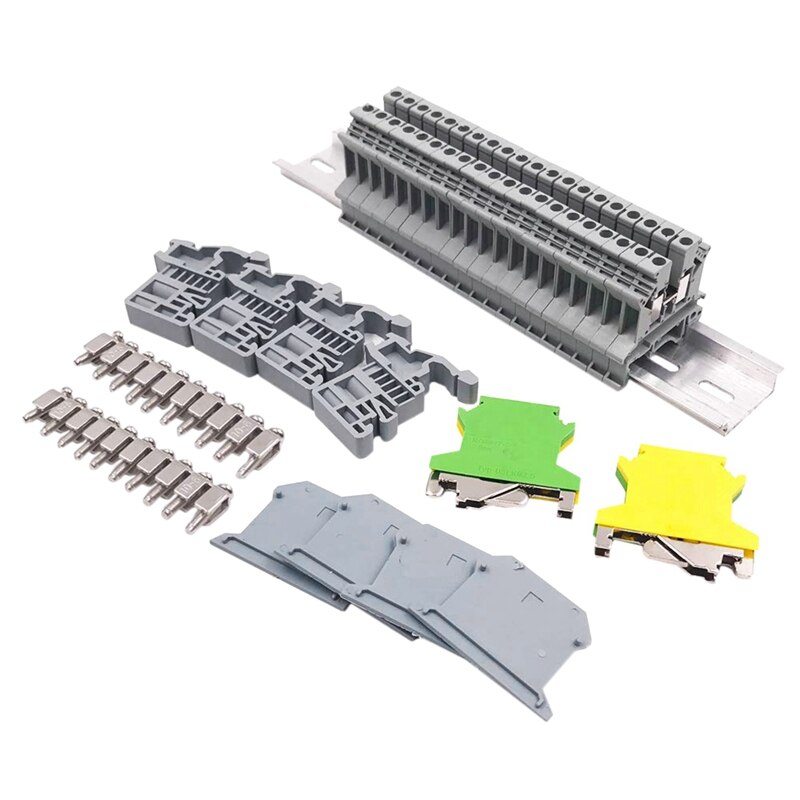 Din Rail Terminal Blocks Kit Uk-2.5N 12 Awg Termin... – Grandado