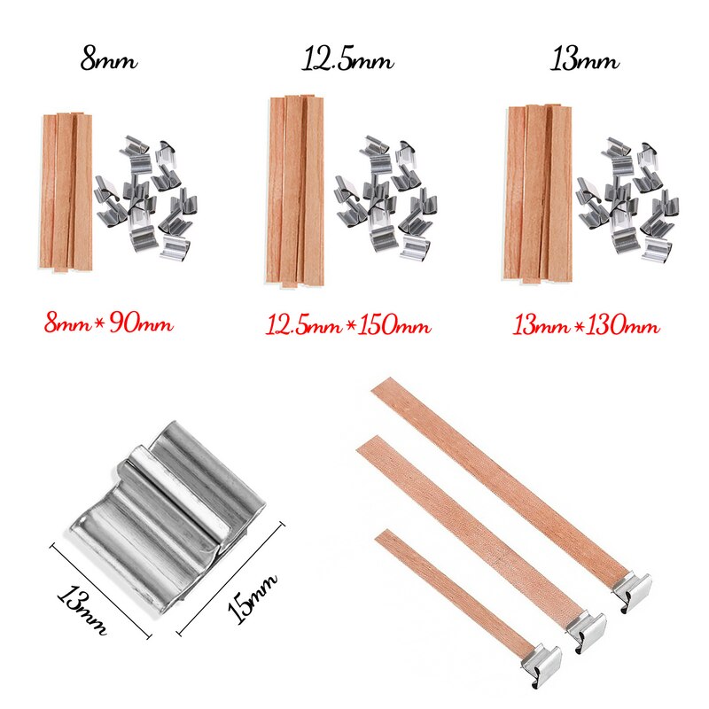 60 Piezas Mecha de Madera Mechas de Velas Madera N... – Grandado