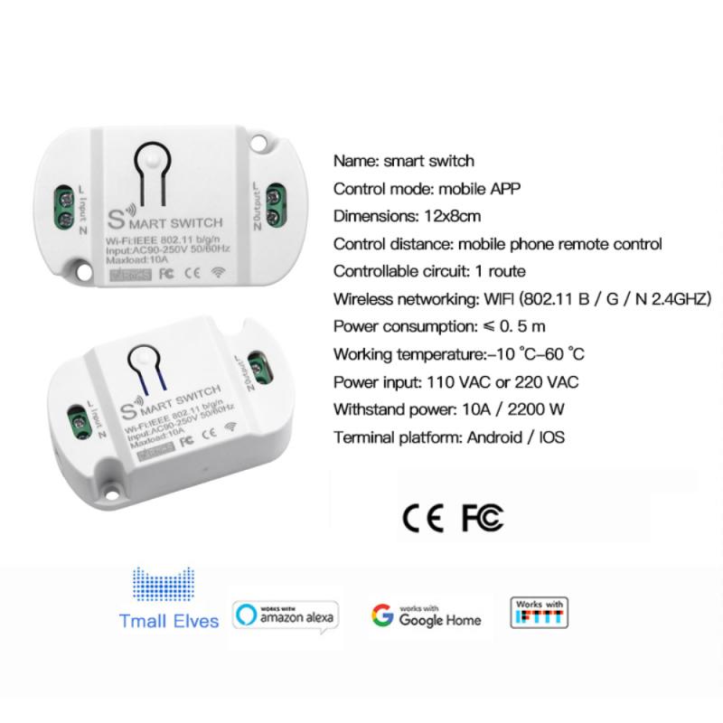 10A Wifi Smart Switch Timer Wireless Switches Smar... – Grandado