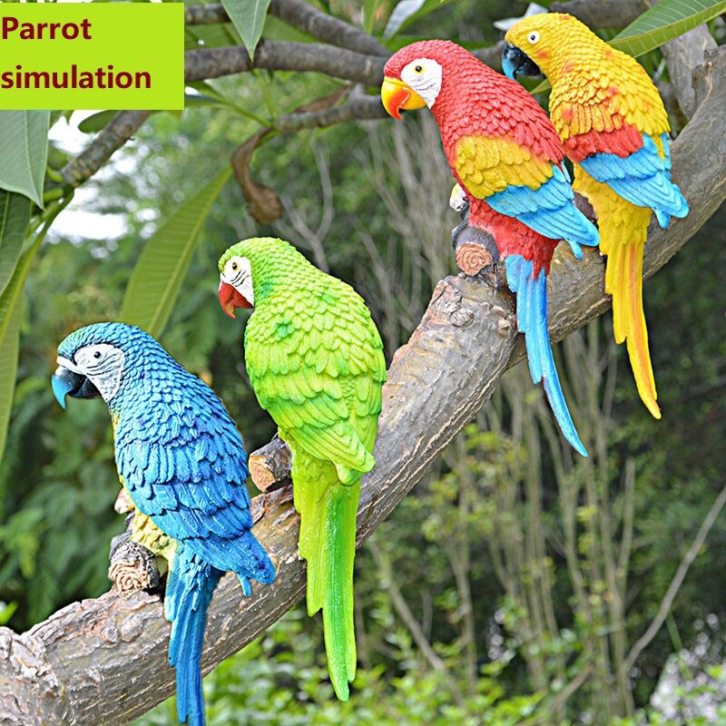 Garden Decoration Simulation Parrot Miniature Scul... – Grandado