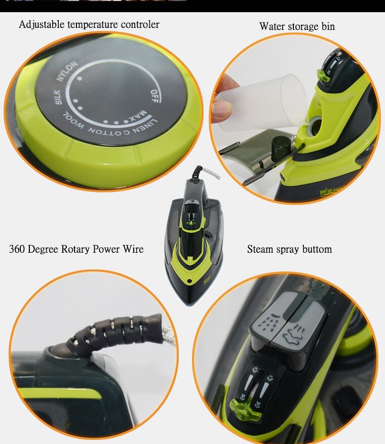 2000W 220V Electric Garment Iron Adjustable Steam ... – Grandado