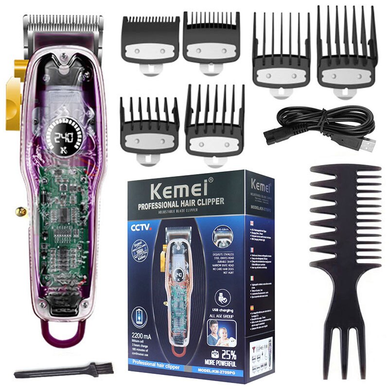 100-240V electric hair clipper LCD taper lever adj... – Grandado