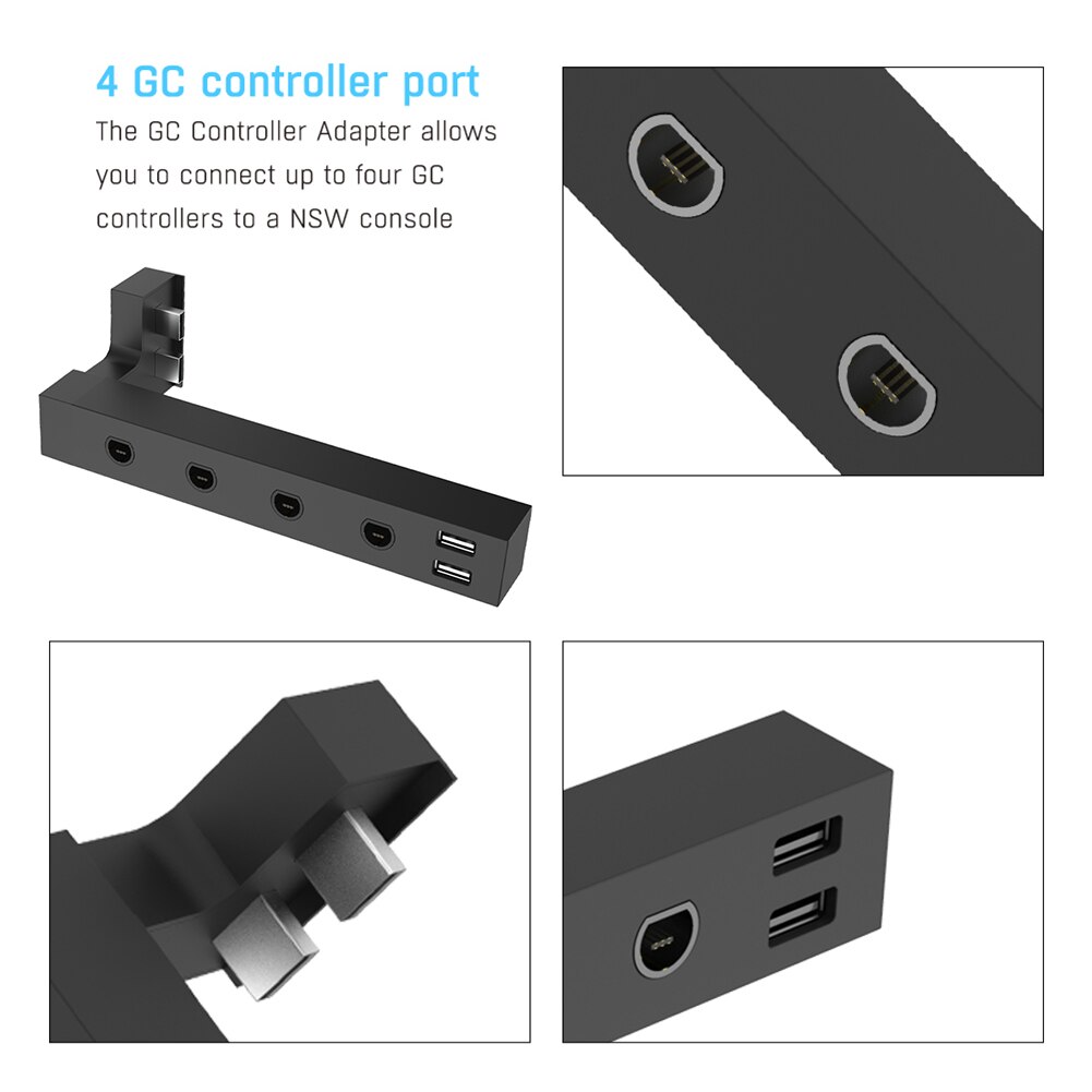 For Nintendo GameCube Wired Controller Adapter 4 P... – Grandado