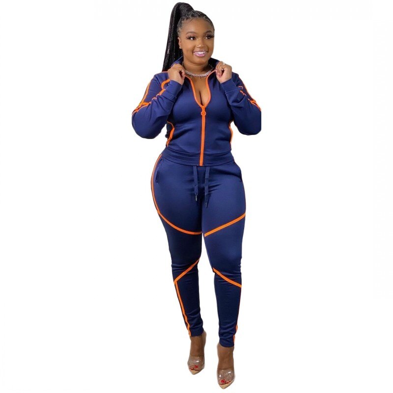 3XL Plus Size Tracksuit 2 Piece Women's Sets Zippe... – Grandado